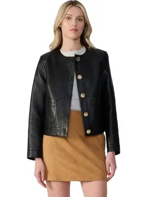 FURNIQ UK Margot Leather Jacket - Black