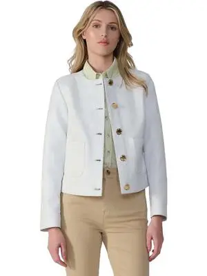 FURNIQ UK Margot Leather Jacket - White