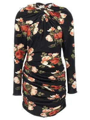 Magda Butrym Floral Print Ruched Midi Dress - Multicolor