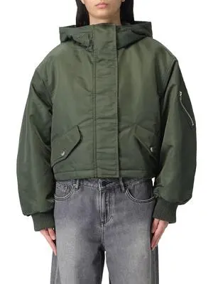 STAND STUDIO Cropped Hooded Jacket - Green