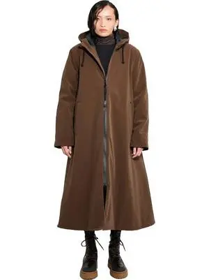 Stutterheim Mosebacke Long Matte Winter Coat Dark Brown