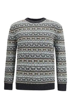 BROOKSFIELD Patterned Pullover Sweater - Black