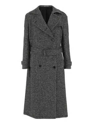 Tagliatore Belted Overcoat - Black
