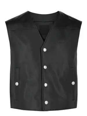 Givenchy Logo Leather Vest - Black