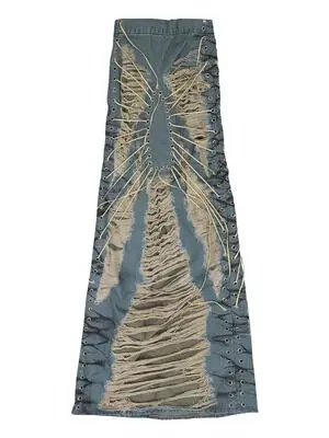 WHO DECIDES WAR Laced Window Maxi Skirt - Blue