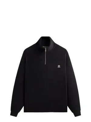 Kith Heavy Crepe Rib Knit Quarter Zip Nelson - Black