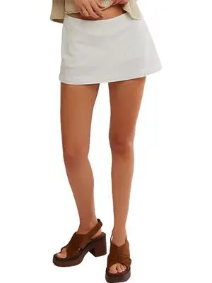 Free People Linen Blend Micro Miniskirt - Ivory