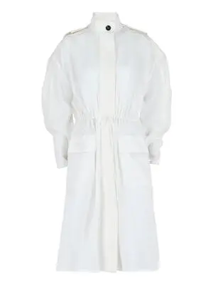 FERRAGAMO Long-sleeved Hooded Trench Coat - White