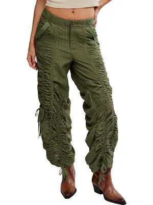 Free People Ruched Pants - Lichen