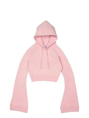 Vetements Flared Sleeve Cropped Hoodie - Pink