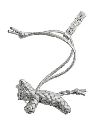 BOTTEGA  VENETA Intreccio Nappa Leather Cat Charm - Silver