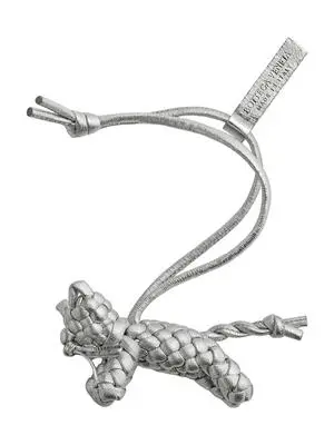 BOTTEGA  VENETA Intreccio Nappa Leather Cat Charm - Silver