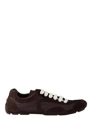 Prada Suede And Nylon Trainers - Brown