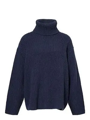 SKALL STUDIO Diana Turtleneck Wool Jumper - Navy
