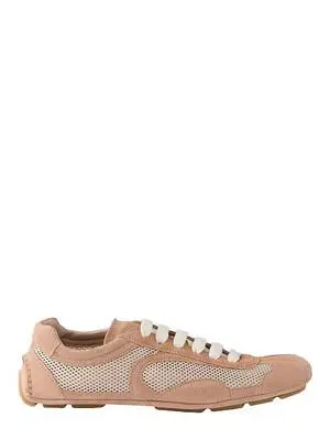 Prada Suede And Mesh Trainers - Powder