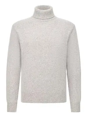 Boggi Milano Merino Wool Polo-neck Jumper - Grey