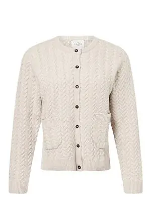 Le Kasha Basauri Cable-knit Cashmere Cardigan - Light Beige