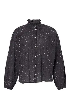 SKALL STUDIO Hannah Polka-dot Cotton-poplin Shirt - Black/white Dot