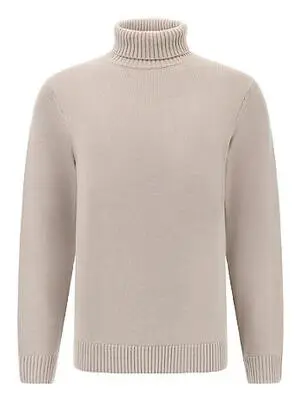 Boggi Milano Merino Wool Polo-neck Jumper - Sand