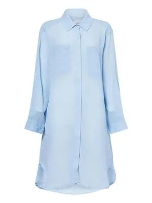 Seafolly Crinkle Cotton Shirt - Cornflower