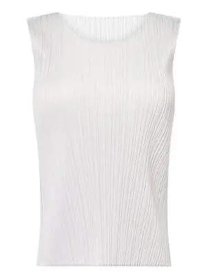 Issey Miyake Slim-fit Sleeveless Knitted Top - Light Grey