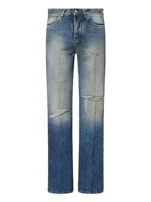 Amiri Slashed Boot-cut Denim Jeans - Blue