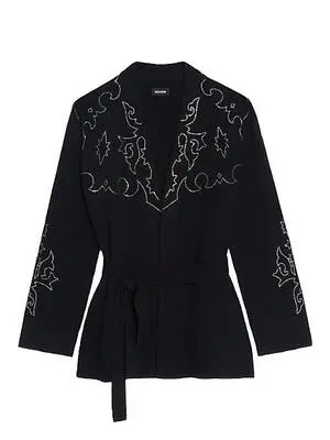 Zadig&Voltaire Salomy Rhinestone-embellished Cashmere Cardigan - Black
