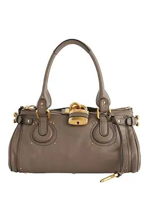 Chloé Paddington Leather Top-handle Bag - Flannel Grey