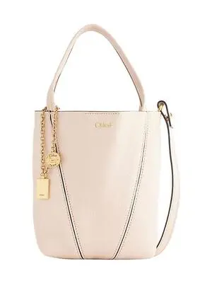 Chloé Spin Small Leather Tote Bag - Cement Pink