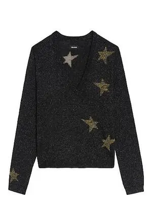 Zadig&Voltaire Star-pattern Wool-blend Jumper - Black