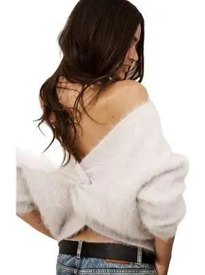 Ba&sh Round-neck Backless Sweater - Gray