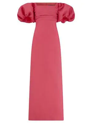 Lela Rose Textured Satin Thelma Gown - Pink