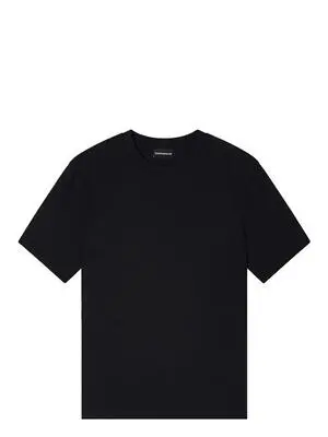 Emporio Armani Jersey T-shirt With All-over Jacquard Lettering - Black