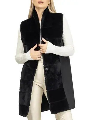 Gorski Reversible Shearling Vest - Black