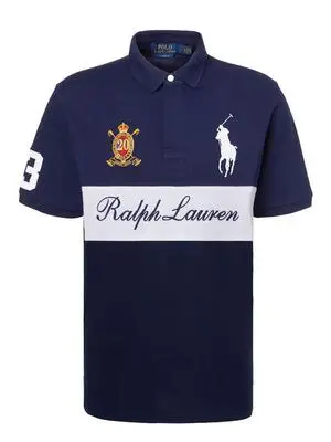 Polo Ralph Lauren Logo Embroidered Cotton Pique Polo Shirt - Blue