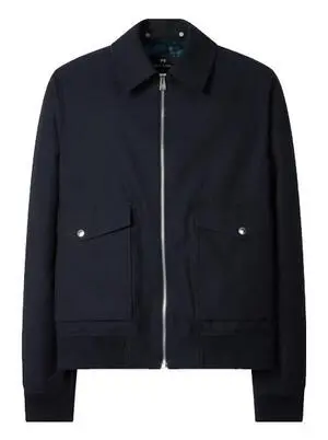 Paul Smith Cotton And Wool-blend Textured Jacket - Blue