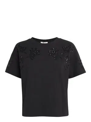 Rag & Bone Cotton Beaded Kelly T-shirt - Black