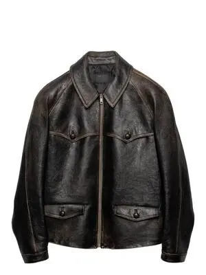 Prada Goatskin Collared Jacket - Black