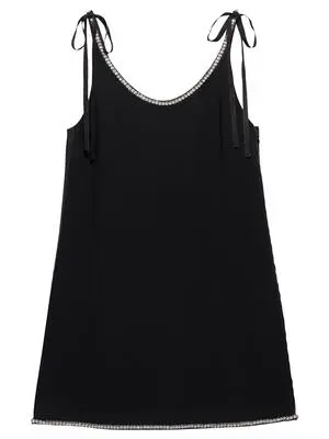 Prada Sablé Embellished Mini Dress - Black
