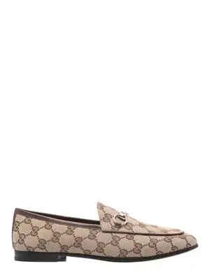 Gucci Gg Motif Loafers - Beige
