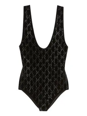 GUCCI Chenille Bodysuit With GG Crystals