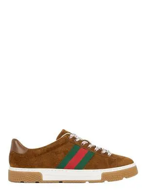 Gucci Ace Sneaker With Web - Brown