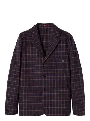 Gucci Check Wool Jacket - Black