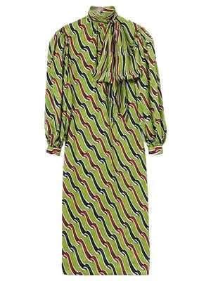 Gucci Printed Silk Dress - Green