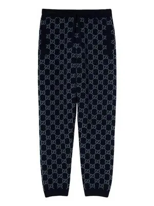 Gucci Gg Knit Double Wool Leisure Pants - Blue