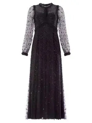 NEEDLE & THREAD Sequin-embellished Maxi Dress - Black