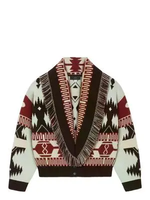 Alanui Icon Jacquard Fringed Cardigan - Neutrals