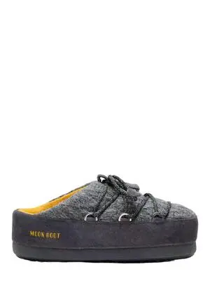 Moon Boot X Guest In Residence Knit Mules With Lace Up Detail - Grey