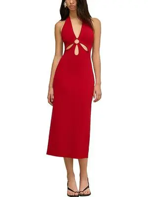Cult Gaia Vinna Halter Midi Dress - Merlot