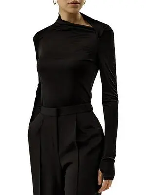 Lilysilk Slim Fitted Long Sleeve Top - Black
